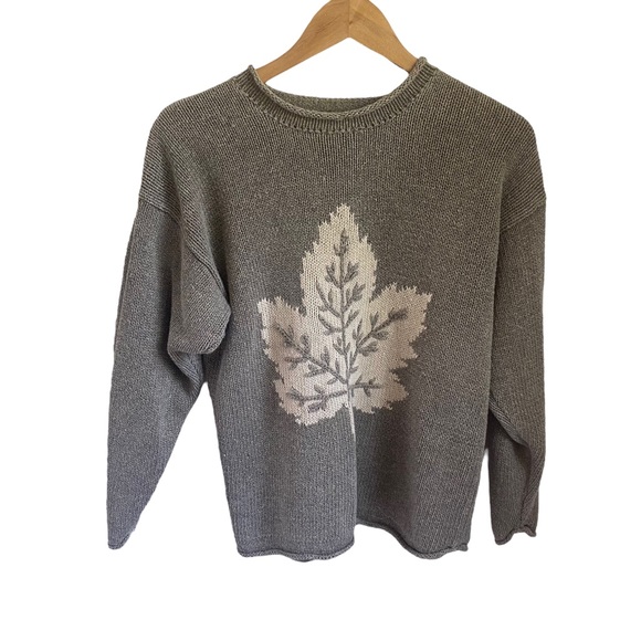 Timberlea | Sweaters | Vintage Timberlea Maple Leaf Sweater Gray And ...